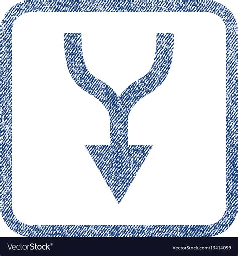 Combine Arrow Down Fabric Textured Icon Royalty Free Vector