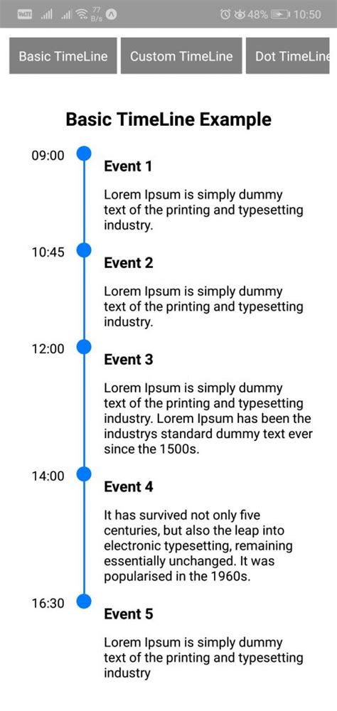 Show Timeline Using React Native Timeline Listview About React