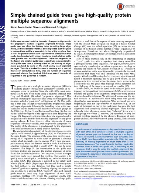 pdf simple chained guide trees give high quality protein multiple