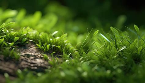Premium Ai Image Realistic Grass Brushwood With Blurry Chalk Details
