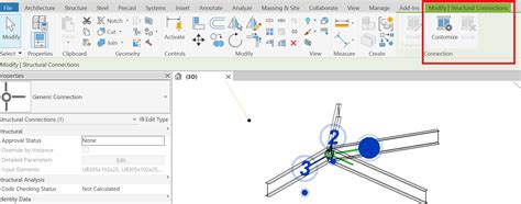 cannot create custom structural connection for four steel beams in revit