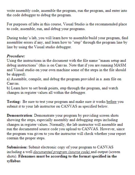 Solved Lab 1 Introduction To Microsoft Assembler Masm Microsoft