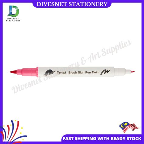 Pentel Brush Sign Pen Twin Tip Sesw30c Pen Berus Dua Tip Lazada
