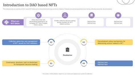 Introduction To Dao Based Nfts Unlocking Potential Of Decentralized Ppt Example Bct Ss V Ppt