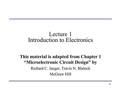 Ppt Lecture 1 Introduction To Electronics Powerpoint Presentation