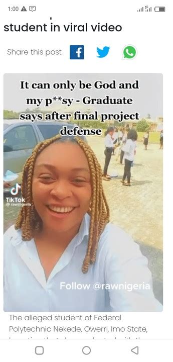 Nekede Poly Furious With Lady Claiming She Graduated With God Help
