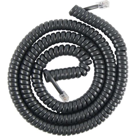 Power Gear 25 Ft Coil Cord Phone Handset Black 76139 The Home Depot