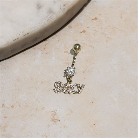 14k Real Gold Belly Button Rings Floating Navel Ring Sexy Etsy