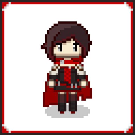 [rwby] Ruby Pixel Art By Digisolstice On Deviantart