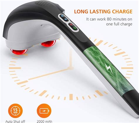 Snailax Cordless Handheld Back Massager With Heatdeep Tissue