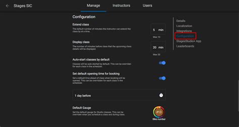 Set The Default Club Configuration Stages Cycling