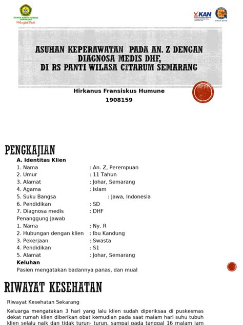 Asuhan Keperawatan Pada An Z Dengan Diagnosa Medis Dhf Di Rs Panti