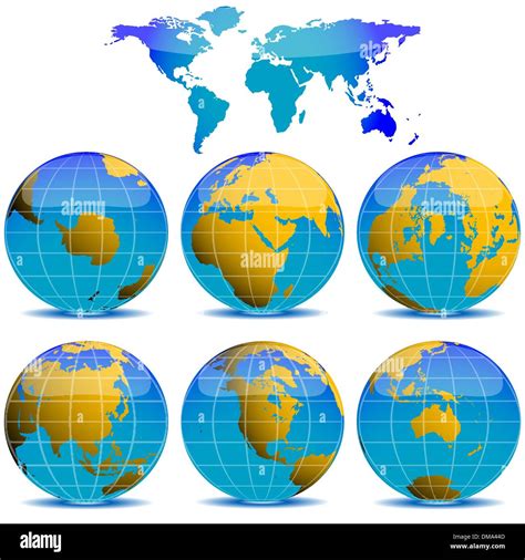 World Globes Collection Stock Vector Image And Art Alamy