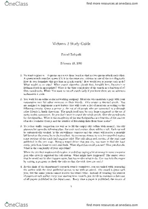 CS 325 Midterm Exam 2 OneClass