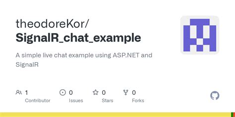 Github Theodorekor Signalr Chat Example A Simple Live Chat Example Using Asp And Signalr