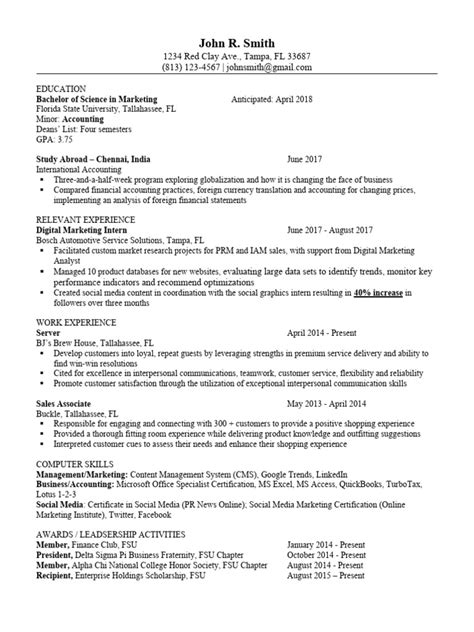 John Smith Resume Sample Download Free Pdf Social Media Popular