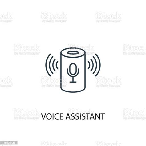 음성 길잡이 개념 선 아이콘입니다 간단한 요소 그림입니다 음성 길잡이 개념 개요 기호 디자인입니다 웹 및 모바일 Ui Ux에 사용할 수 있습니다 가상 비서에 대한 스톡 벡터