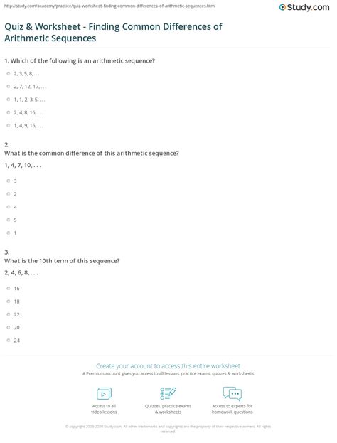 Arithmetic Sequences Worksheet Answers E Streetlight Com