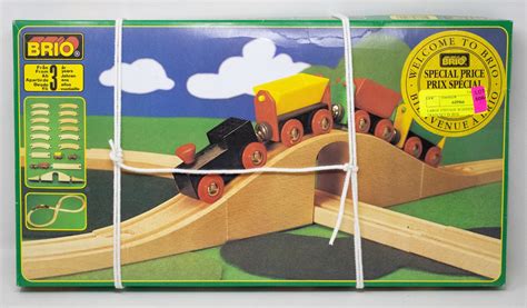 Large Vintage Wooden Brio Train Set In Box