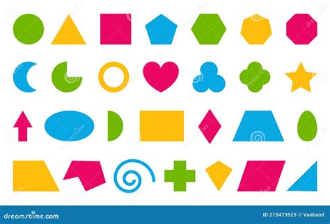 Geometric Basic Shape Triangle Circle Square And Rectangle Vector Illustration Isolated On