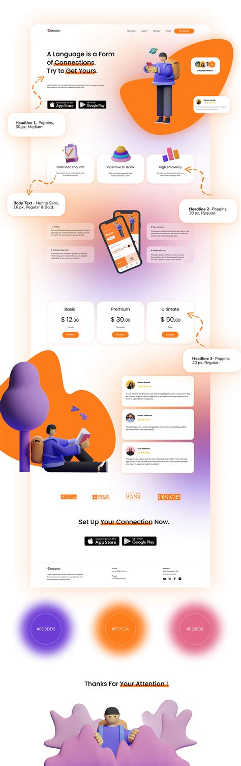 Language Learning App Landing Page Design On Behance
