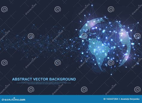 Global Network Connection Social Concept Big Data Visualization Network Communication Stock