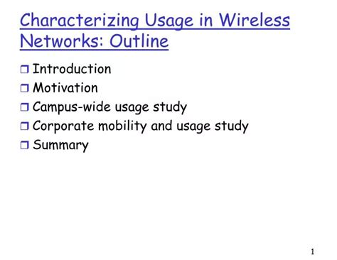 Ppt Characterizing Usage In Wireless Networks Outline Powerpoint