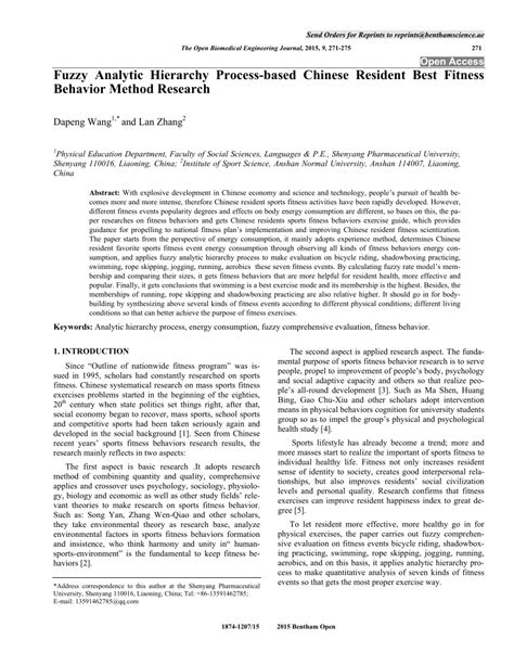 Pdf Fuzzy Analytic Hierarchy Process Based Chinese Resident Best