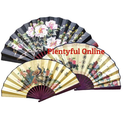 1pc Big Abaniko O Pamaypay Foldable Traditional Chinese Design Hand Held Fan Shopee Philippines