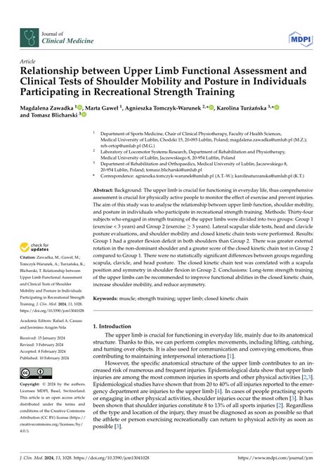 Pdf Relationship Between Upper Limb Functional Assessment And Clinical Tests Of Shoulder