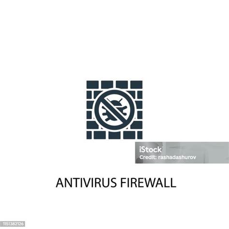 바이러스 백신 방화벽 아이콘입니다 간단한 요소 그림입니다 안티 바이러스 방화벽 개념 기호 디자인입니다 웹 및 모바일에 사용할 수 있습니다 0명에 대한 스톡 벡터 아트 및