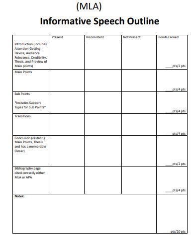 19 Mla Outline Format In Pdf Examples