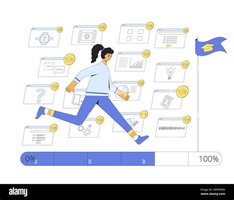 Gamification In Learning Motivation In Education Online Course Or Training Vector