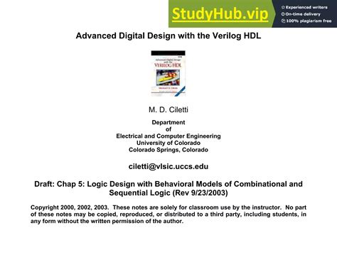 Advanced Digital Design With The Verilog Hdl Pdf