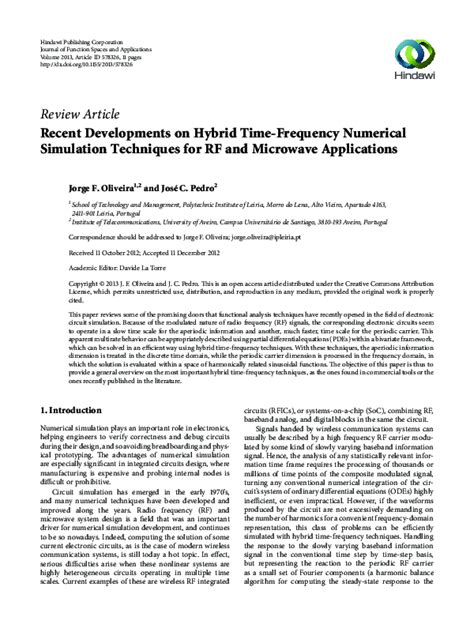 Pdf Recent Developments On Hybrid Time Frequency Numerical Simulation