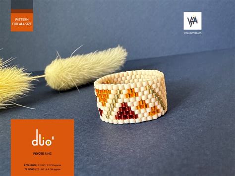 Peyote Stitch Ring Pattern Odd Count Peyote Patterns Instant Download