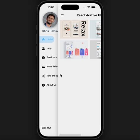 Heres My Animated Drawer Ui Implementation In React Native [source In Comments] R Reactjs