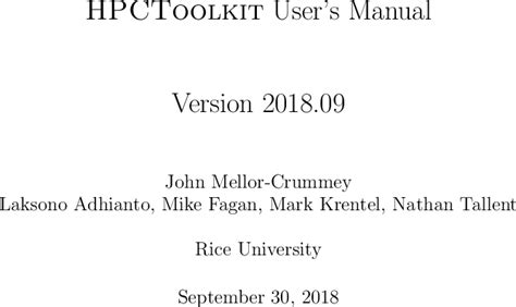 Hpctoolkit Users Manual