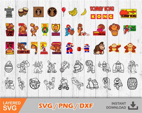 Donkey Kong Clipart Svg Bundle Svg Files For Cricut