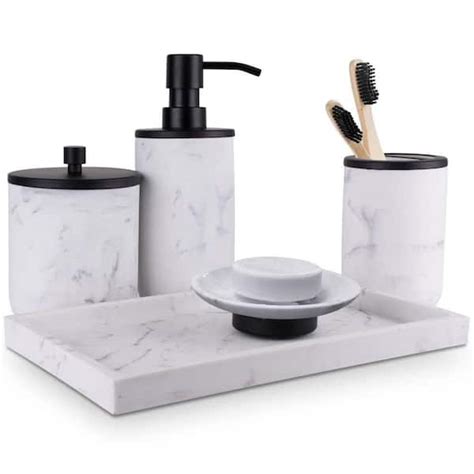 Dracelo 5 Piece Bathroom Accessory Set With Dispenser Toothbrush