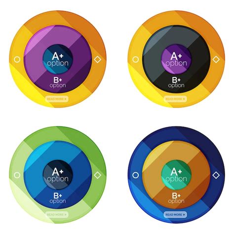 Premium Vector Set Of Round Option Diagram Template For Your Data Or Options