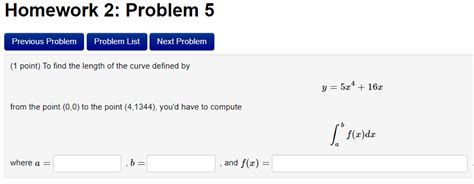 Solved Homework 2 Problem 5 Previous Problem Problem List