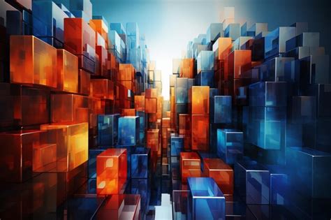 Premium Ai Image Abstract 3d Image Of Cubes In A City