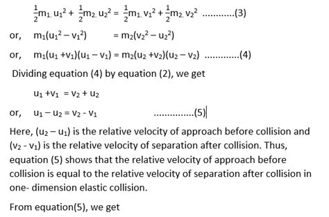 Elastic Collision In One Dimension Class Eleven Physics