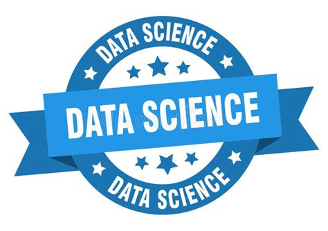 Data Science Round Ribbon Isolated Label Data Science Sign Stock