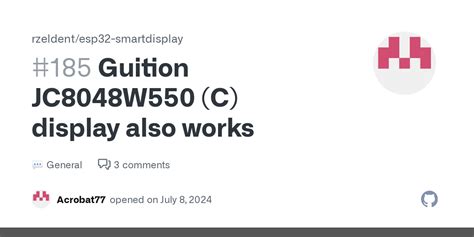 guition jc8048w550 c display also works · rzeldent esp32 smartdisplay