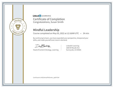 Susan Smith On Linkedin Certificate Of Completion