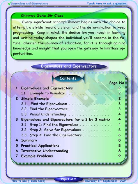 8 Eigenvalues And Eigenvectors Optimized Pdf