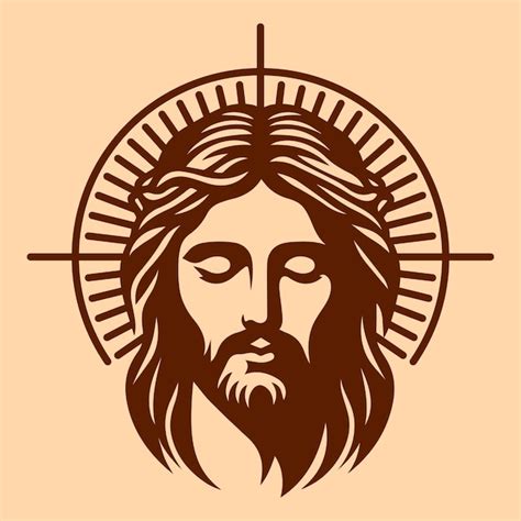 Dibujo Del Rostro De Jesús Vector Premium