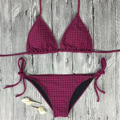 Topmelon Solid Women Swimsuit Bikini Set Pad Wire Free Swimwear Bandage